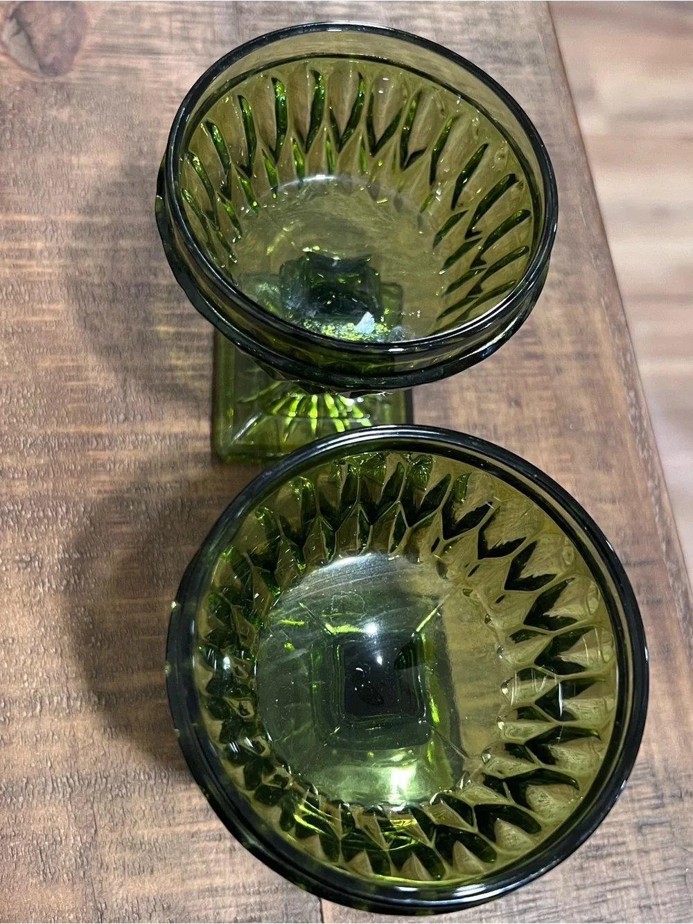 Dining | Mount Vernon Dessert Dishes Cups Pedestal Green Indiana Glass ...